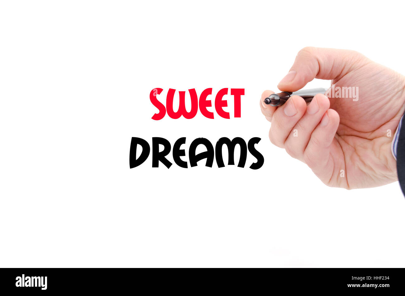 Sweet dreams text concept isolated over white background Stock Photo ...