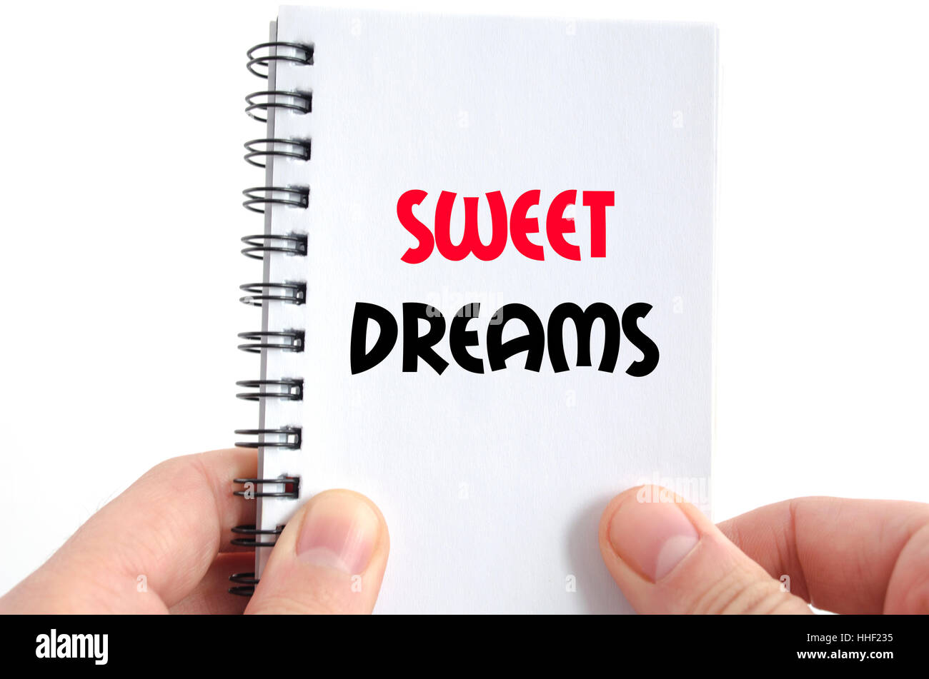 Sweet dreams text concept isolated over white background Stock Photo ...