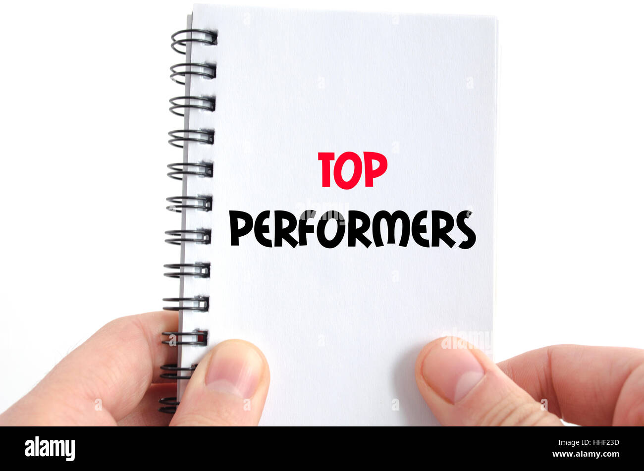 Top performers text concept isolated over white background Stock Photo ...