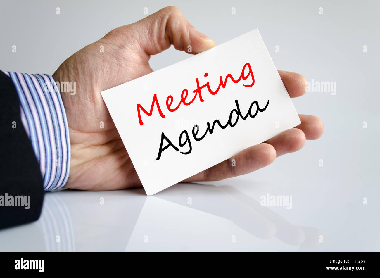 Meeting agenda text concept isolated over white background Stock Photo ...