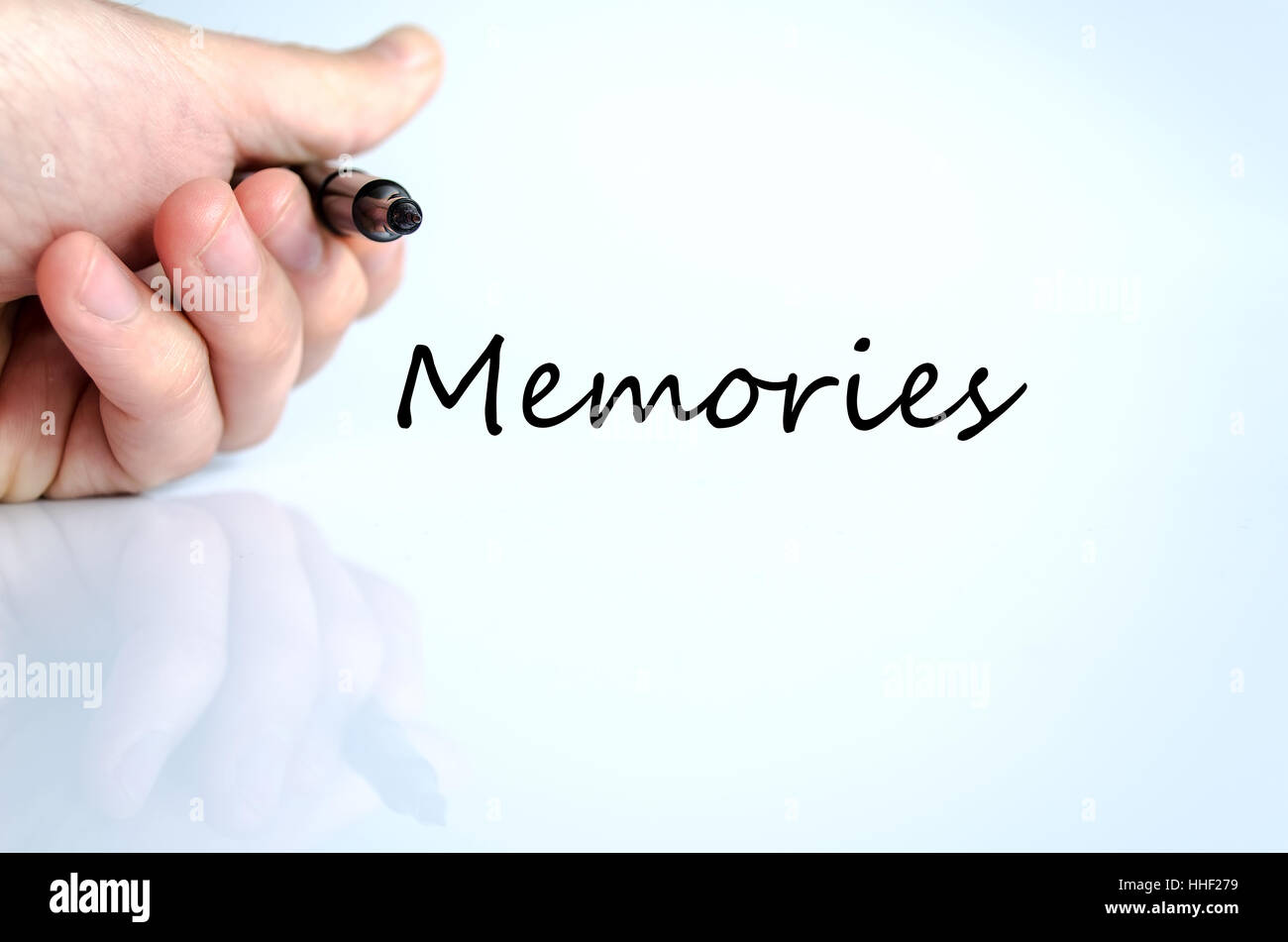 Memories text concept isolated over white background Stock Photo - Alamy