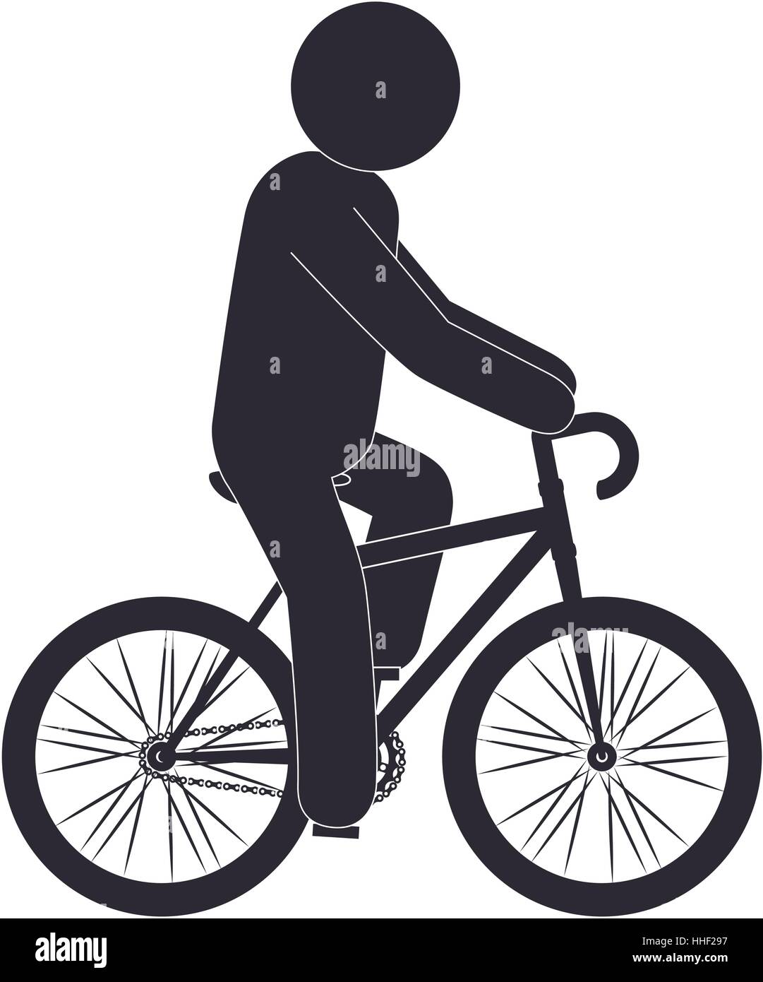 Athlete figure human bicycle icon Stock Vector Images - Alamy
