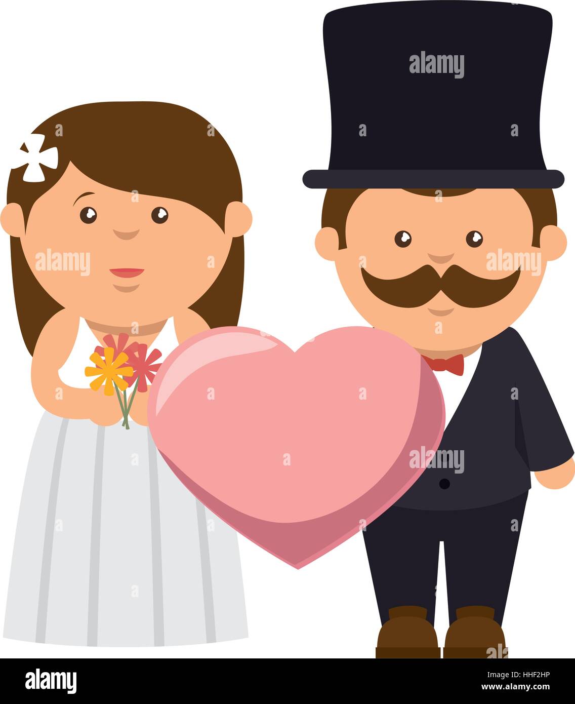 just married couple card vector illustration design Stock Vector Image ...