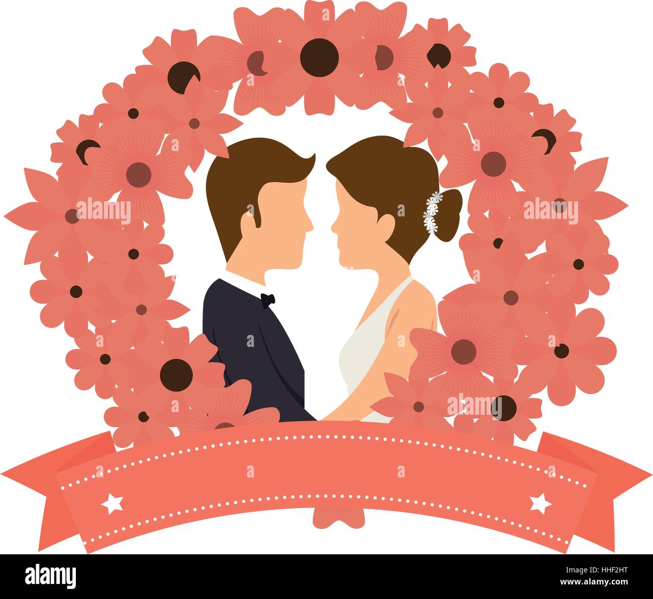 just married couple card vector illustration design Stock Vector Image ...