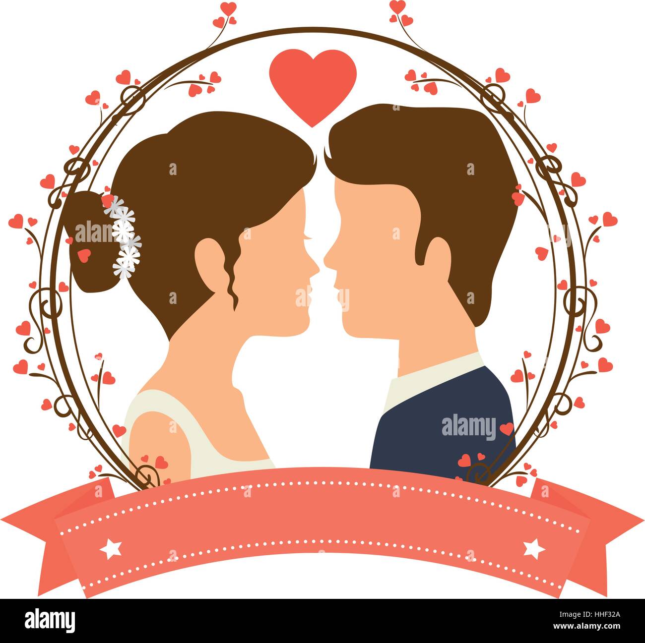 just married couple card vector illustration design Stock Vector Image ...