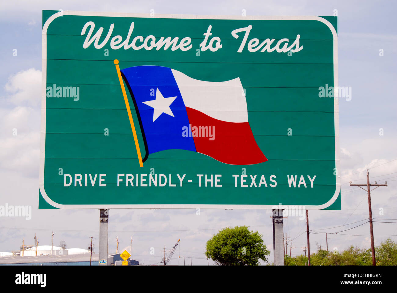 Green sign with texas flag hi-res stock photography and images - Alamy