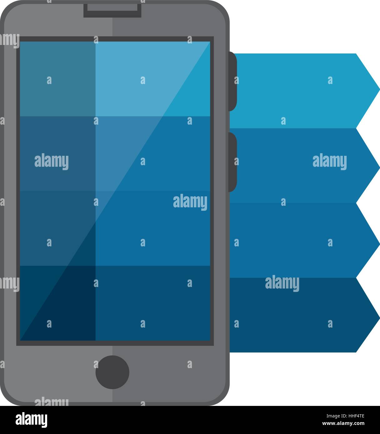 smartphone device with statistics graphic vector illustration design ...