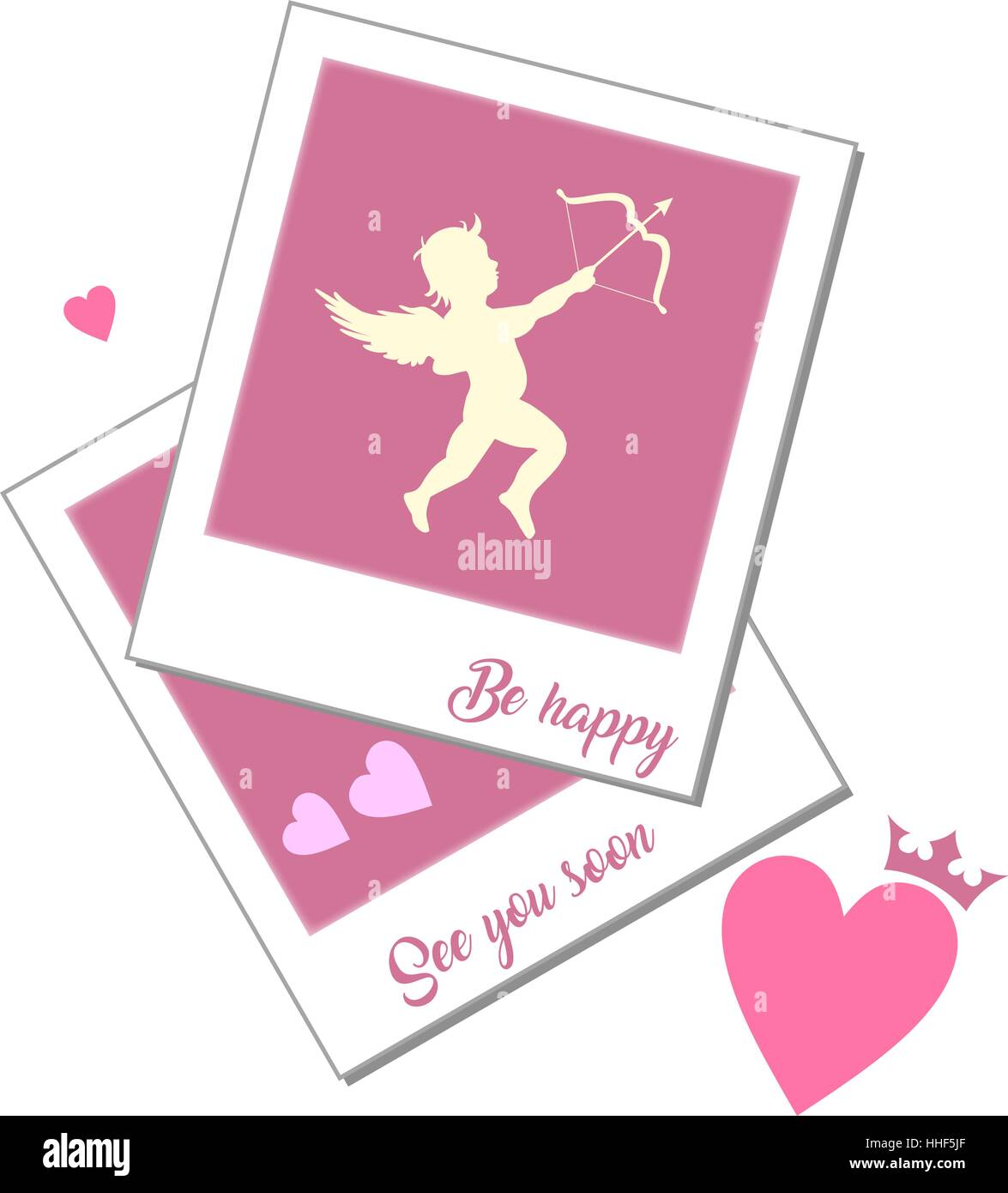 Instant photo frame with Cupid Stock Vector Image & Art - Alamy