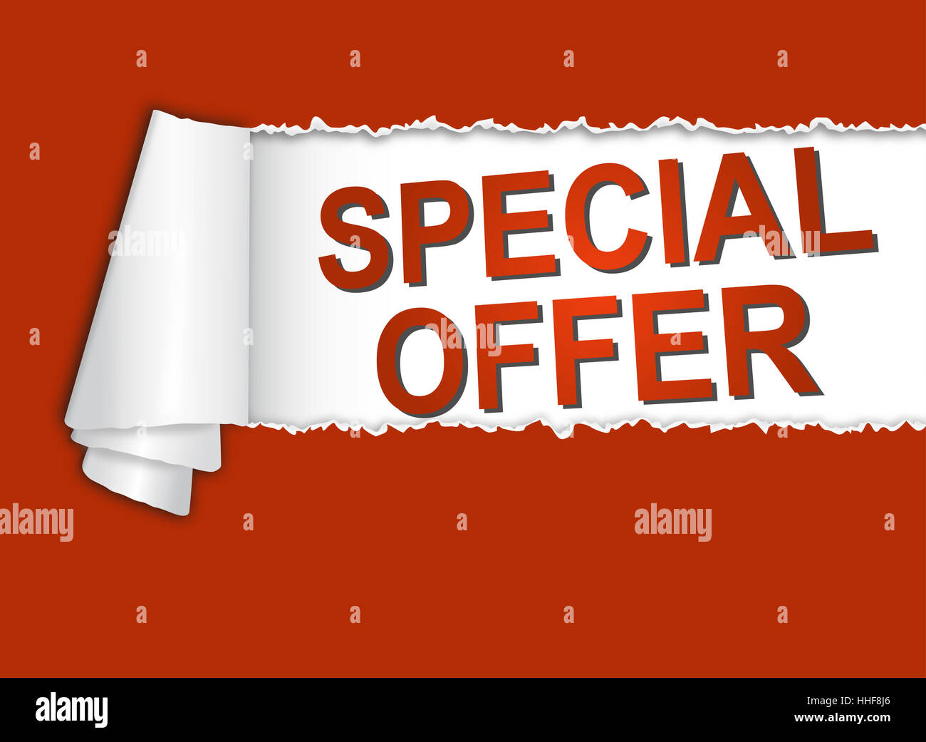 gaping paper special offer Stock Photo - Alamy