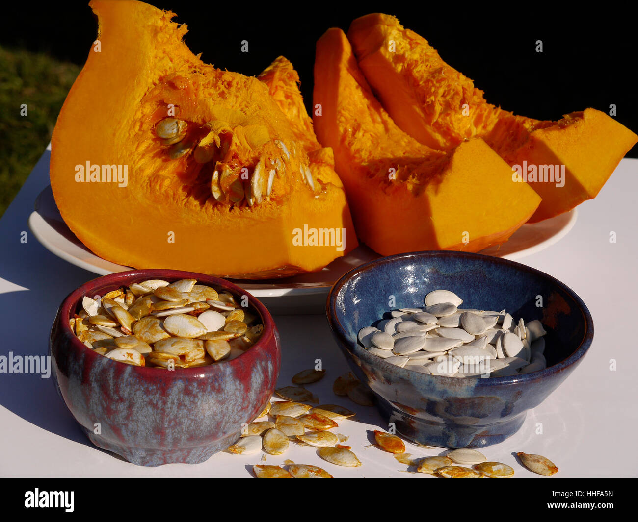 pumpkin and pumpkin seeds Stock Photo - Alamy