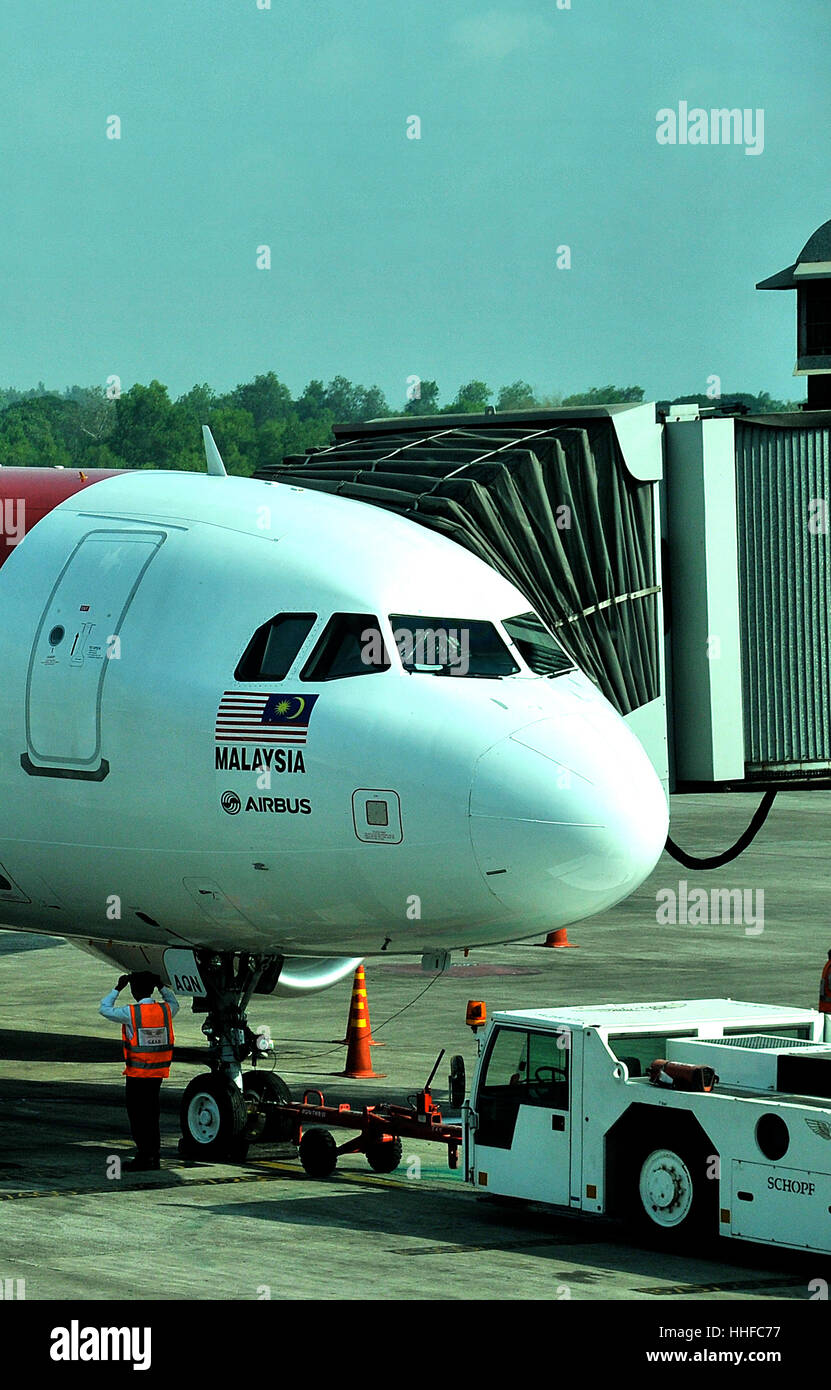 Airbus airplane of Air Asia Yangon International airport Myanmar Stock ...