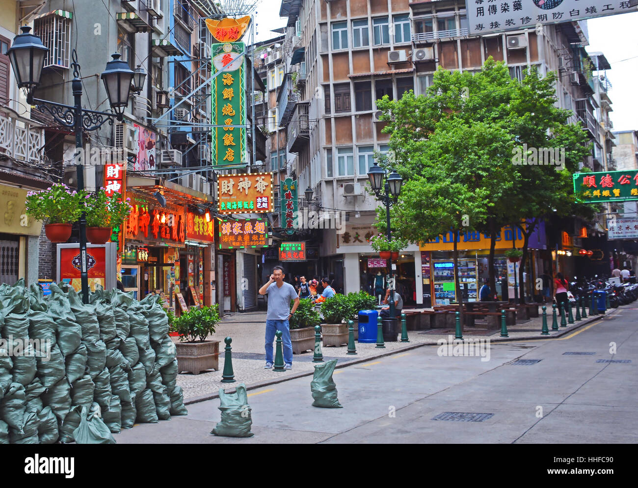 street scene old city Macau China Stock Photo - Alamy
