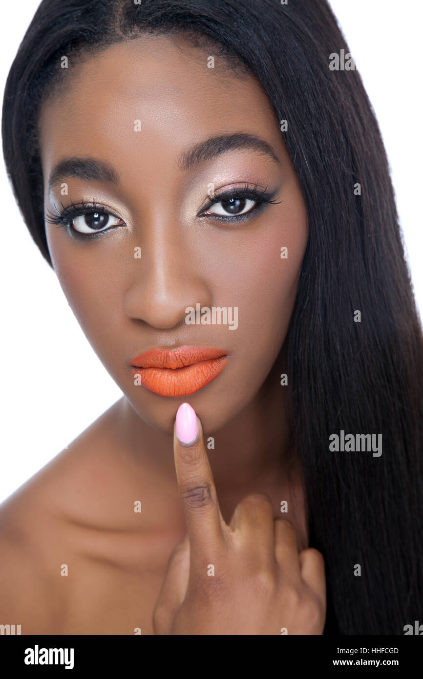 woman, skin, black, swarthy, jetblack, deep black, African, hair, nails ...