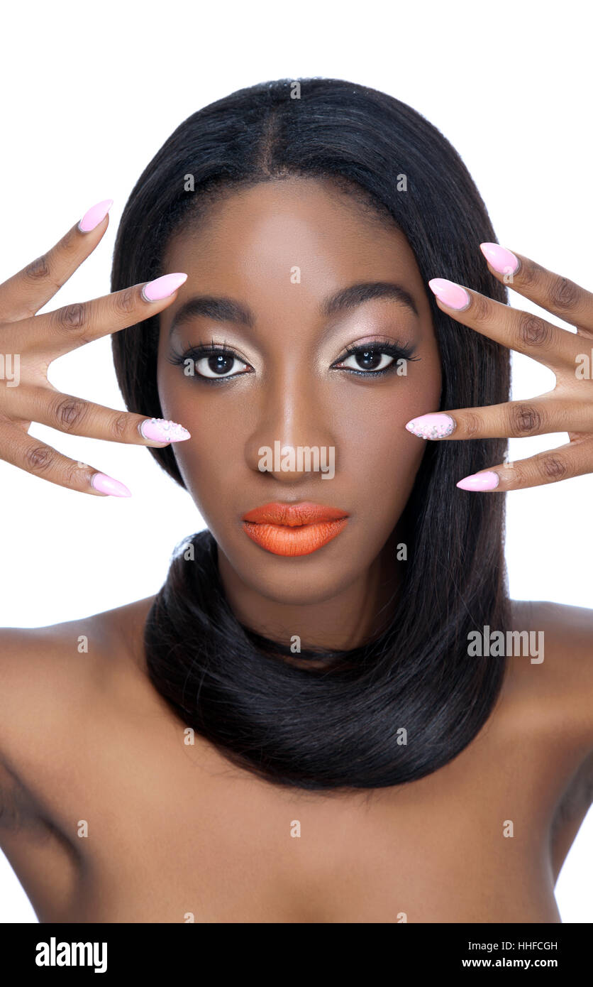 woman, skin, black, swarthy, jetblack, deep black, African, hair, nails ...