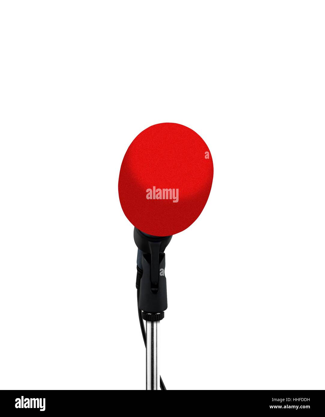microphone with red cover Stock Photo - Alamy