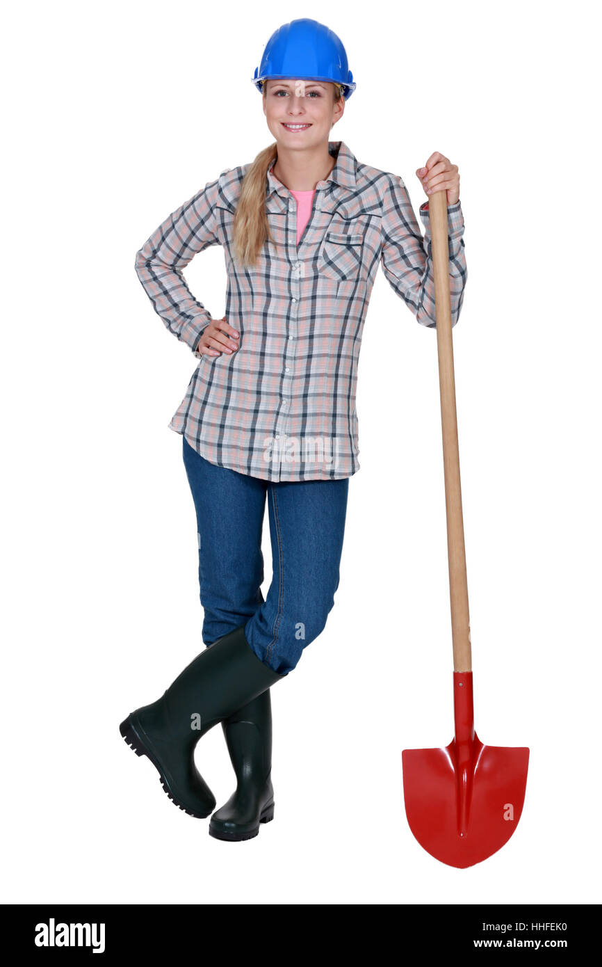 Female Mason Shovel High Resolution Stock Photography and Images - Alamy