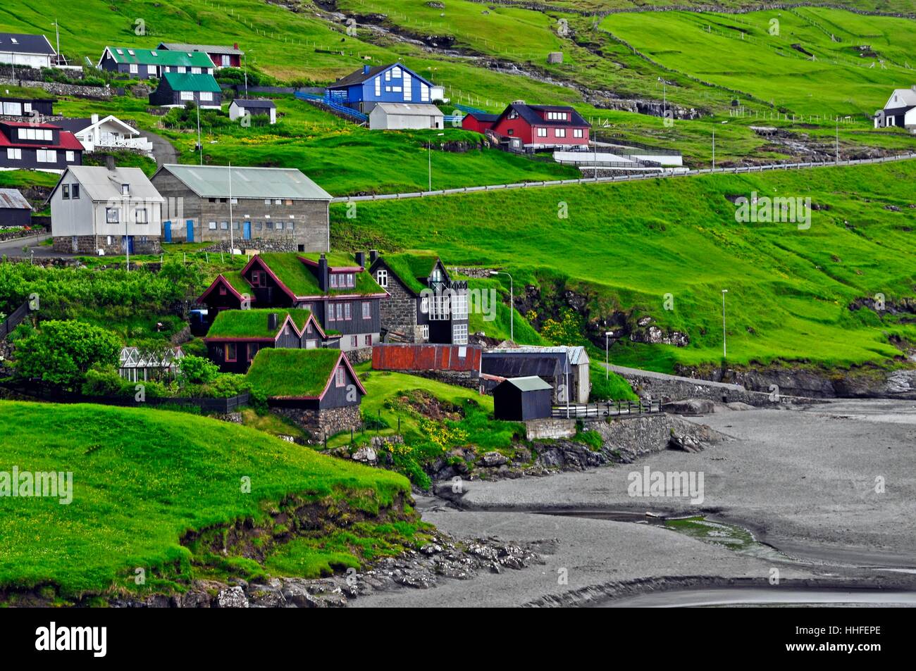 the village leynar in the faroe islands Stock Photo - Alamy