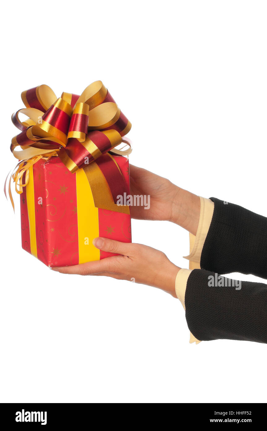 woman, present, hand, greeting, object, single, female, human, human ...