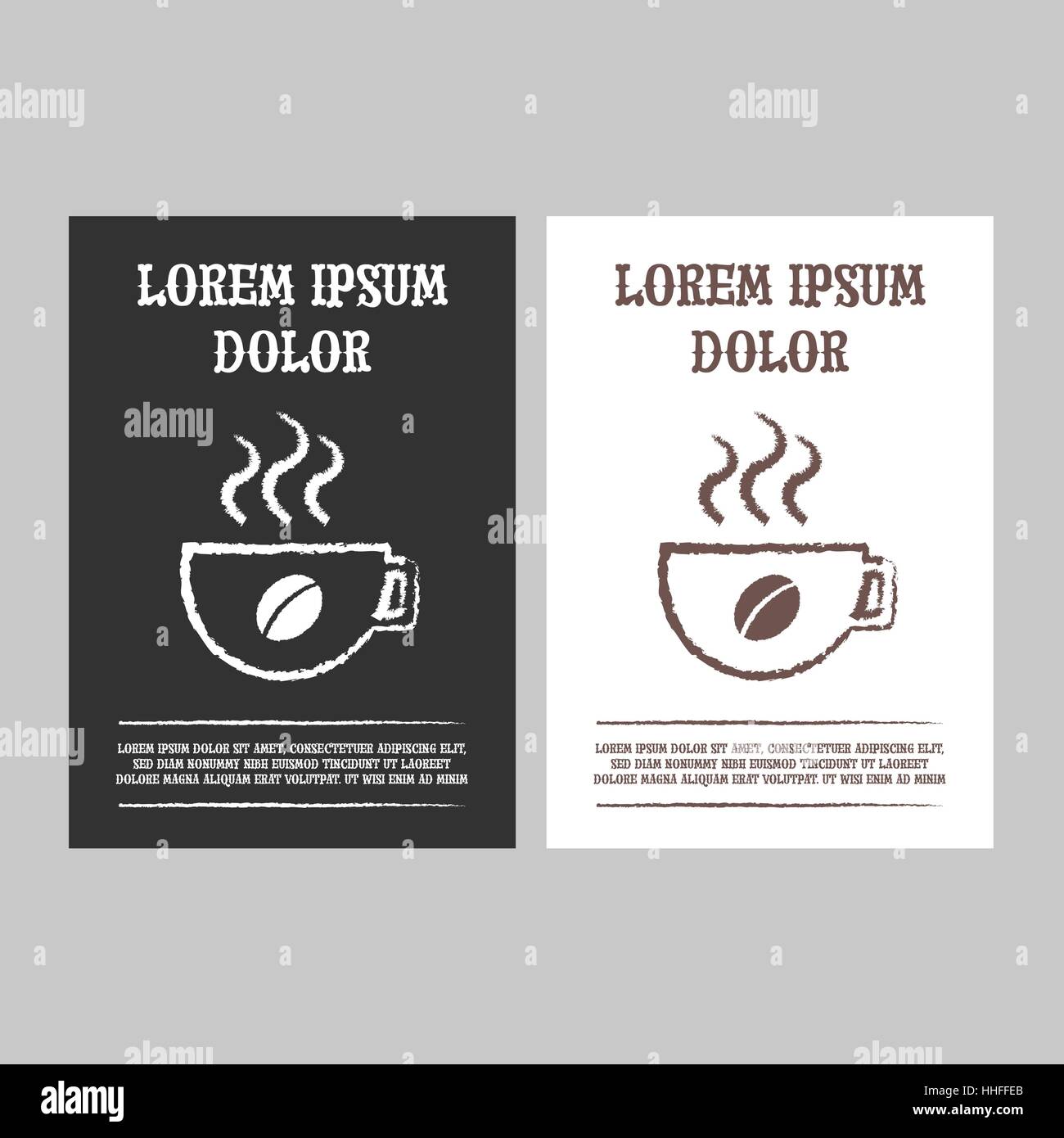 Cafe banner set on black and white background Stock Vector Image & Art ...