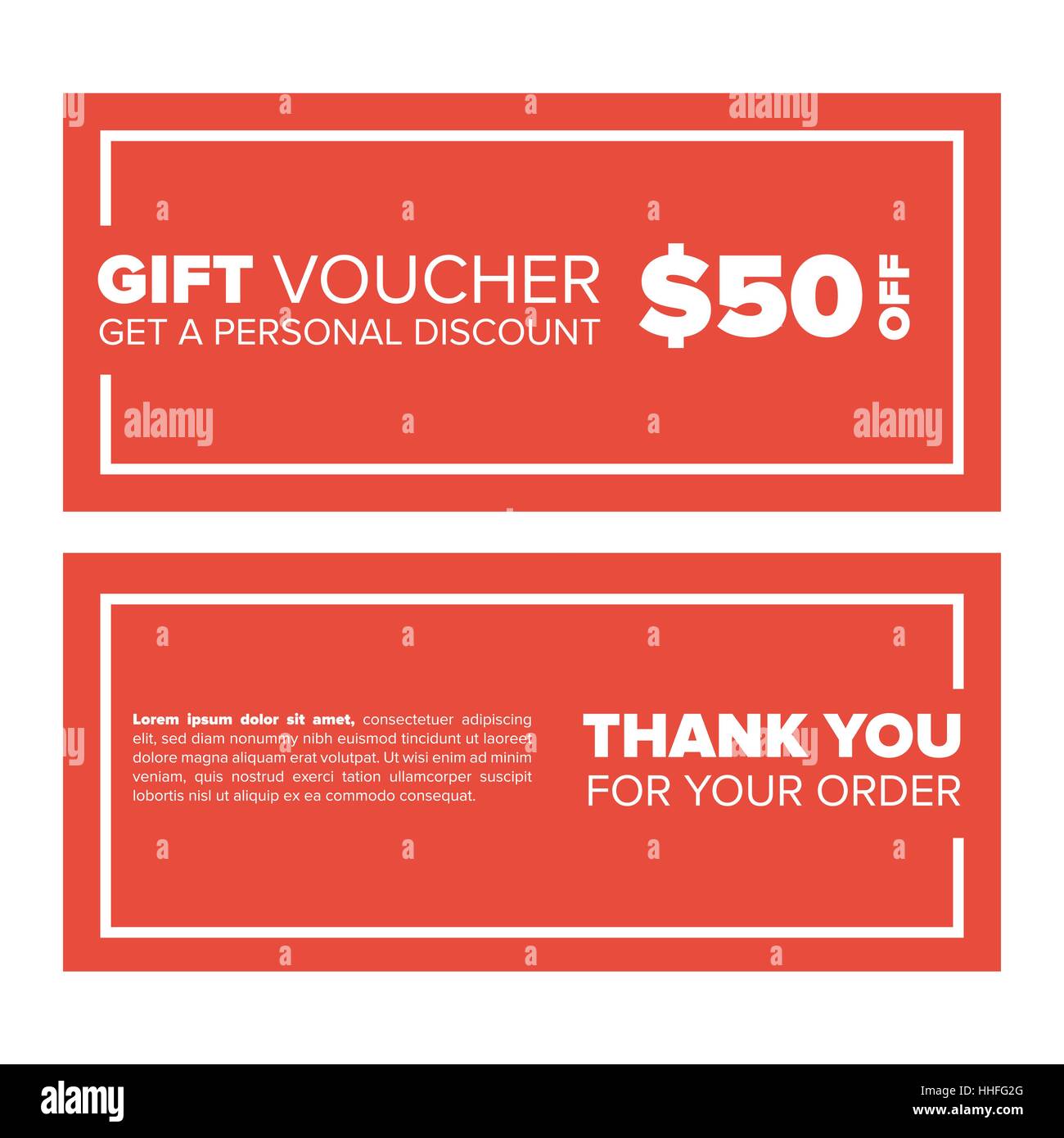 Modern gift voucher on a red background Stock Vector Image & Art - Alamy