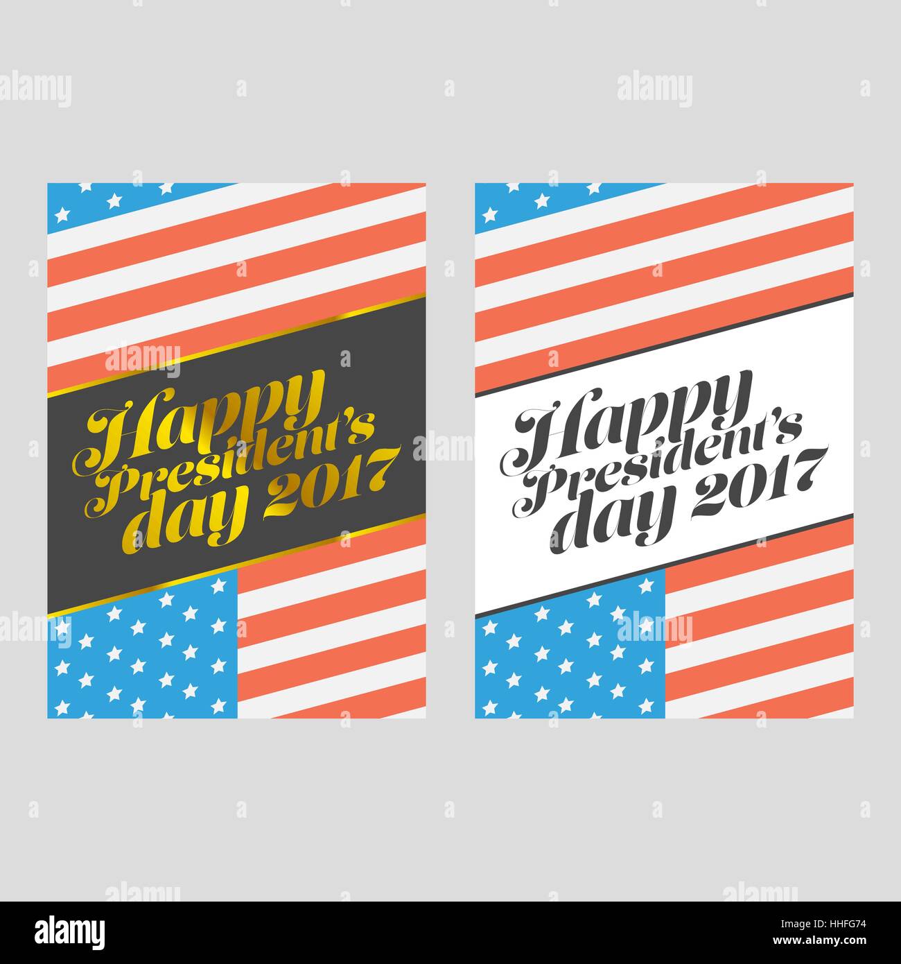 presidents day banner set with usa flag background Stock Vector Image ...