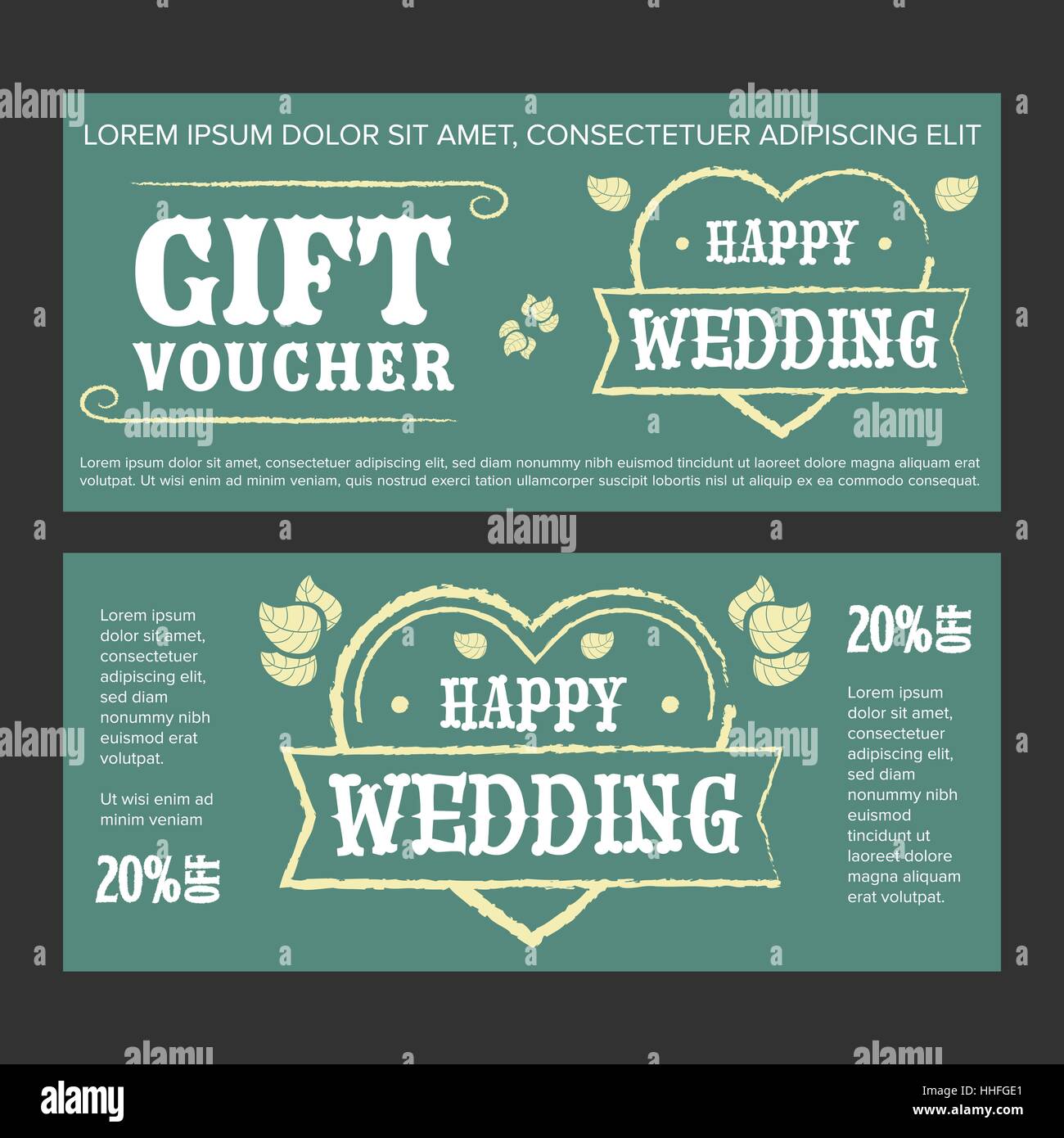 Gift voucher for wedding with golden elements Stock Vector Image & Art ...