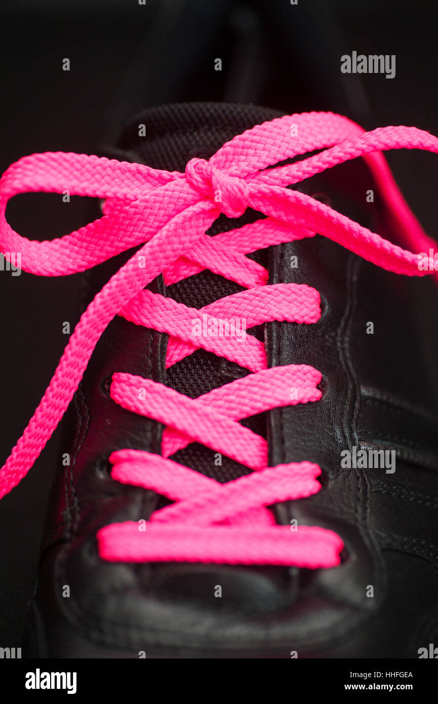 pink lacing on sneaker Stock Photo - Alamy