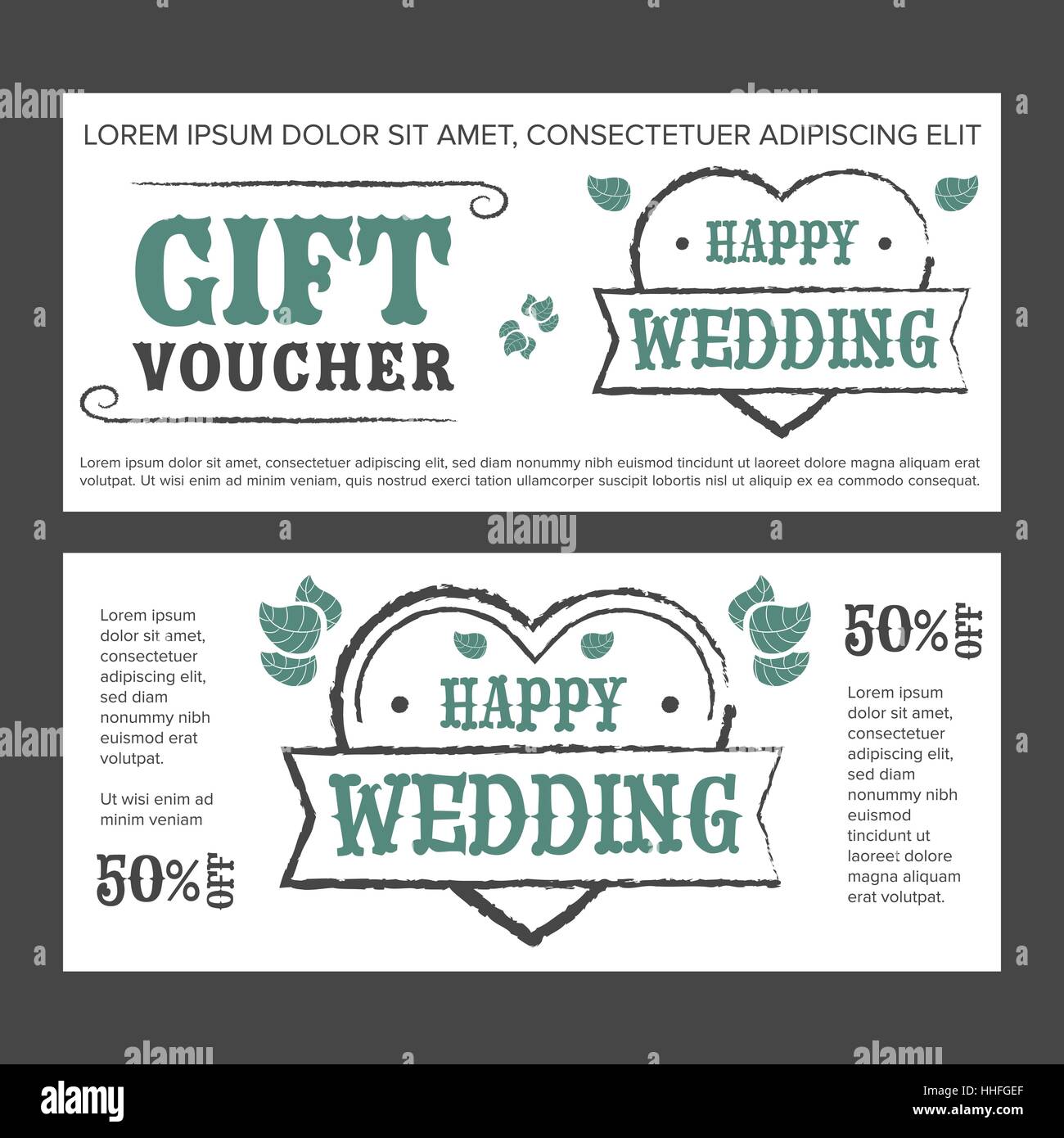 Gift voucher for wedding with golden elements Stock Vector Image & Art ...