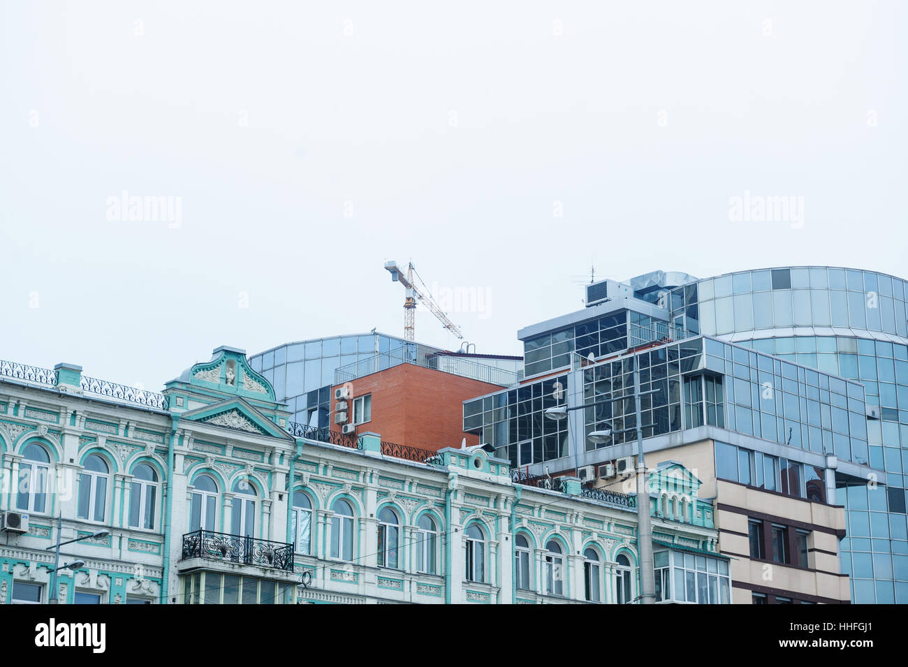construction of multi-storey office building on the sky background ...