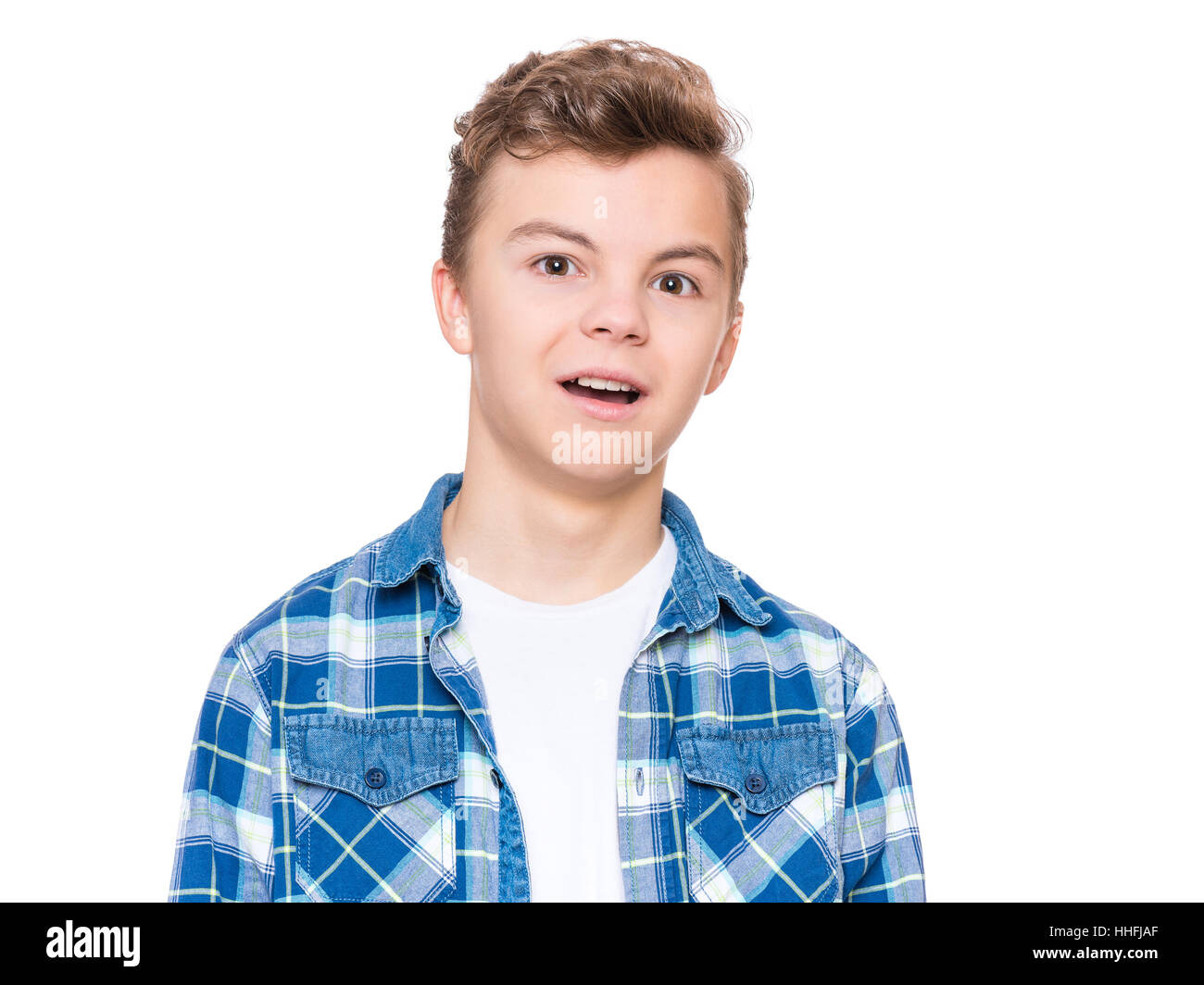 Emotional portrait of teen boy Stock Photo - Alamy