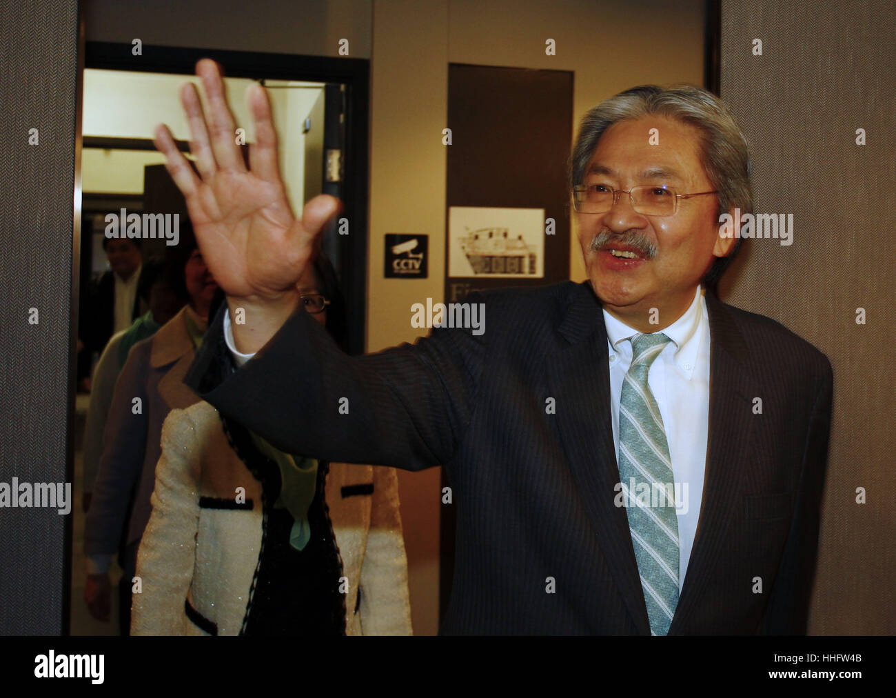 Former HKSAR financial secretary, John Tsang enters the venue at the ...