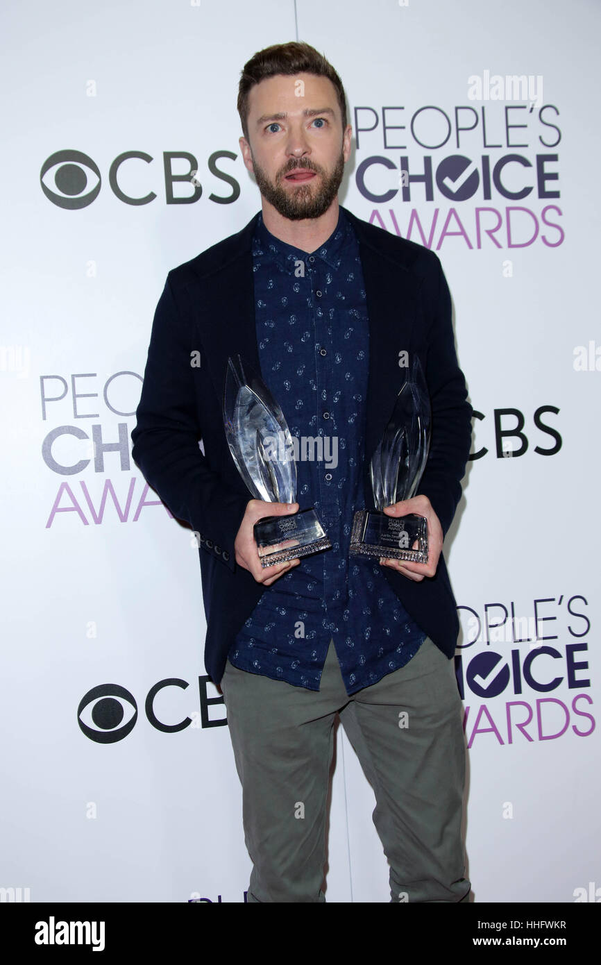Los Angeles, Ca, USA. 18th Jan, 2017. Justin Timberlake at the 42nd ...