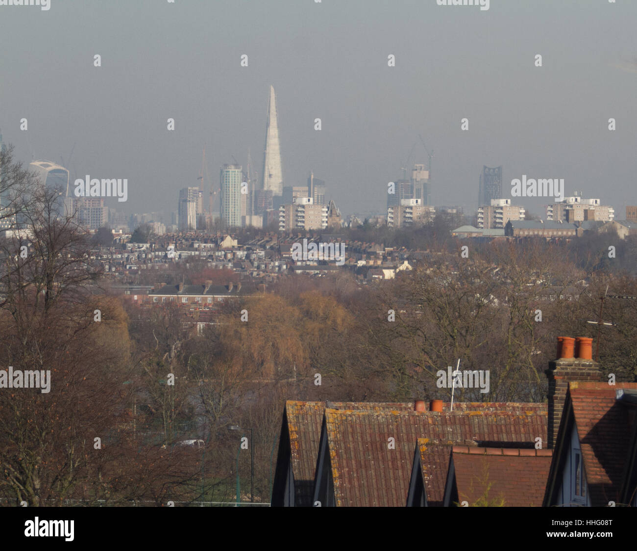 Wimbledon, London, UK. 19th Jan, 2017. Pictured: London Shard and ...