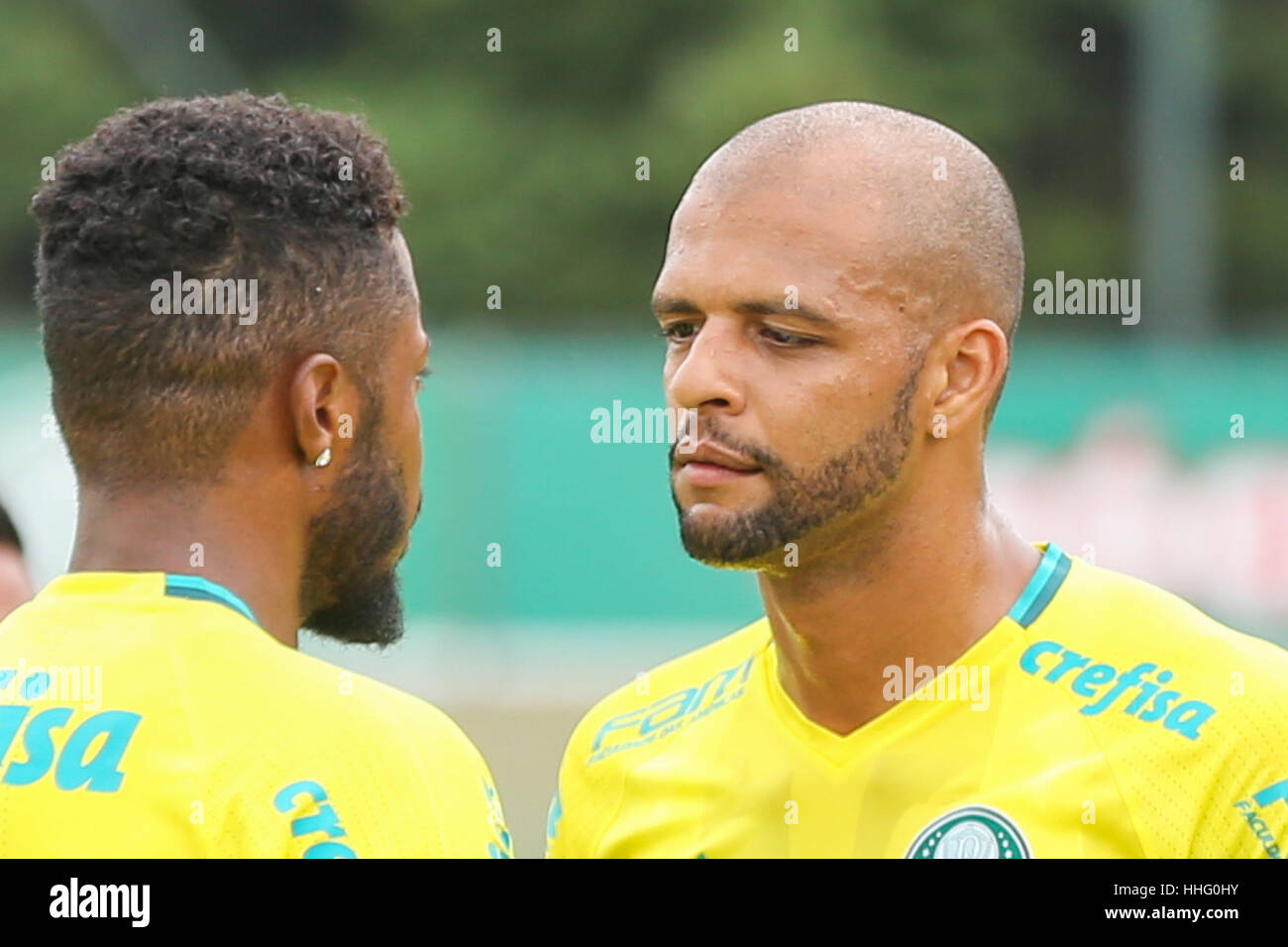 SÃO PAULO, SP - 19.01.2017: TREINO DO PALMEIRAS - Pictured players ...