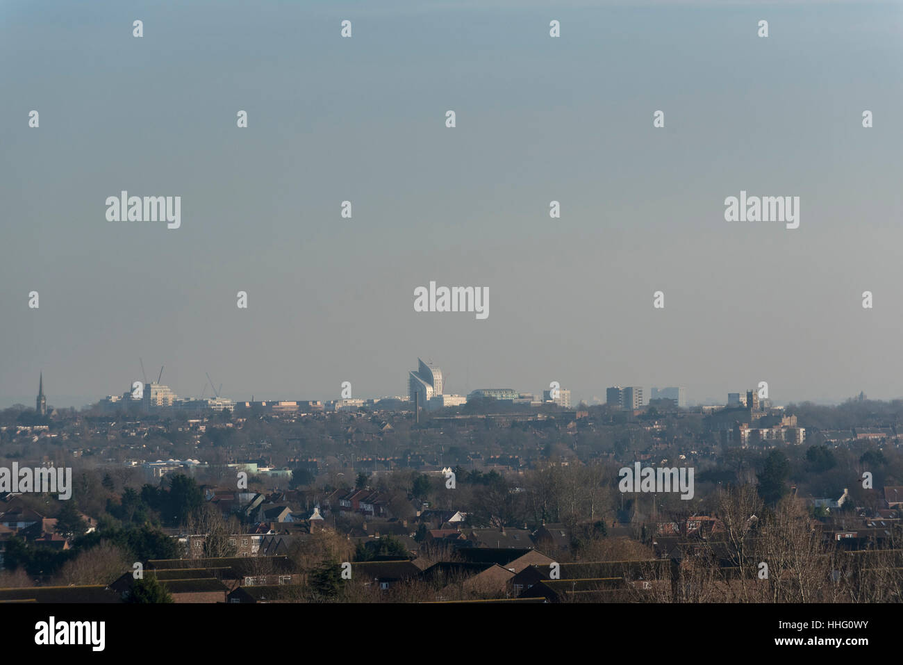 London, UK. 19th Jan, 2017. A thick layer of "toxic" smog is seen ...