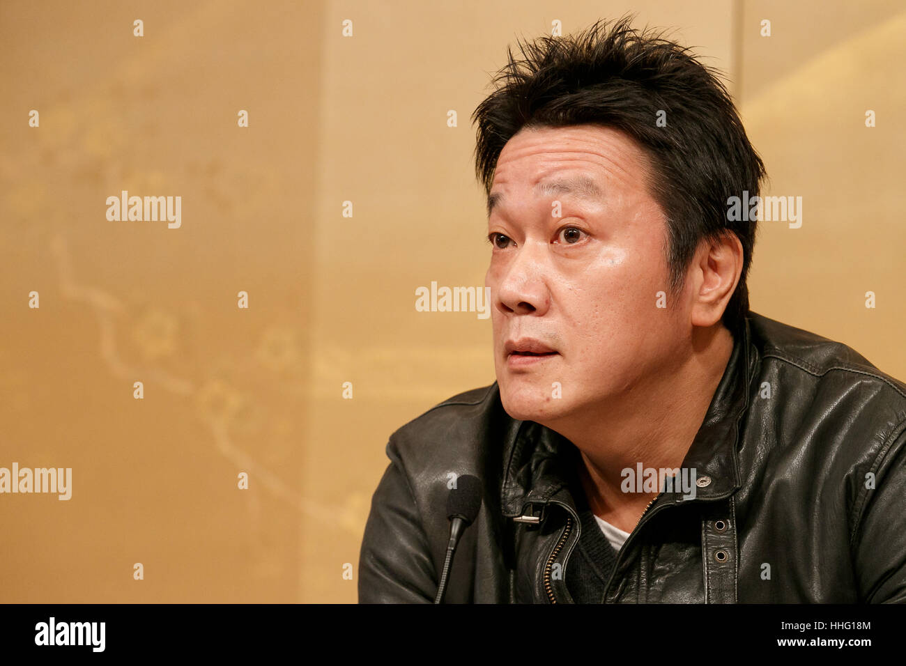 The 156th Akutagawa Prize winner Yamashita Sumito, speaks during the ...