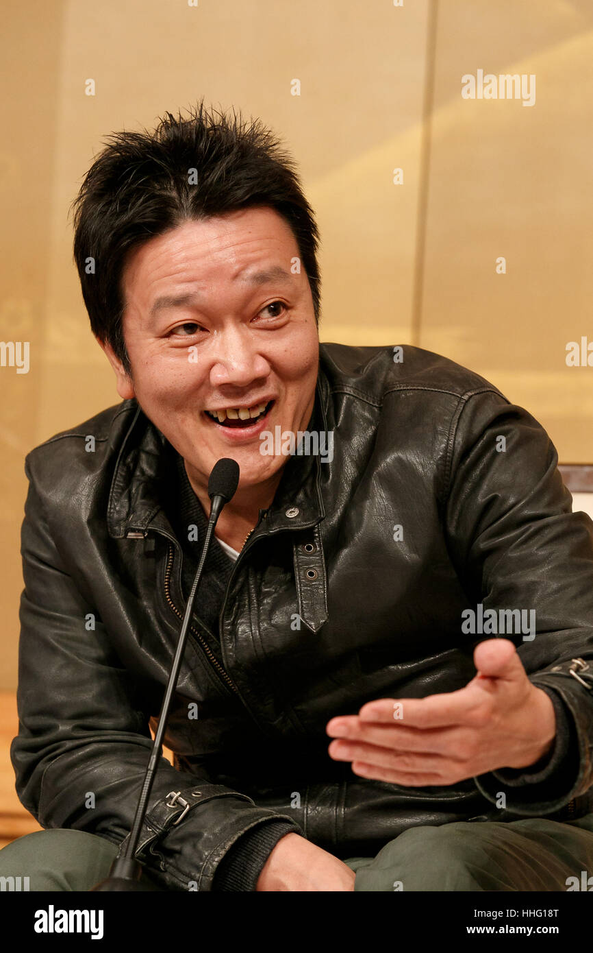 The 156th Akutagawa Prize winner Yamashita Sumito, speaks during the ...