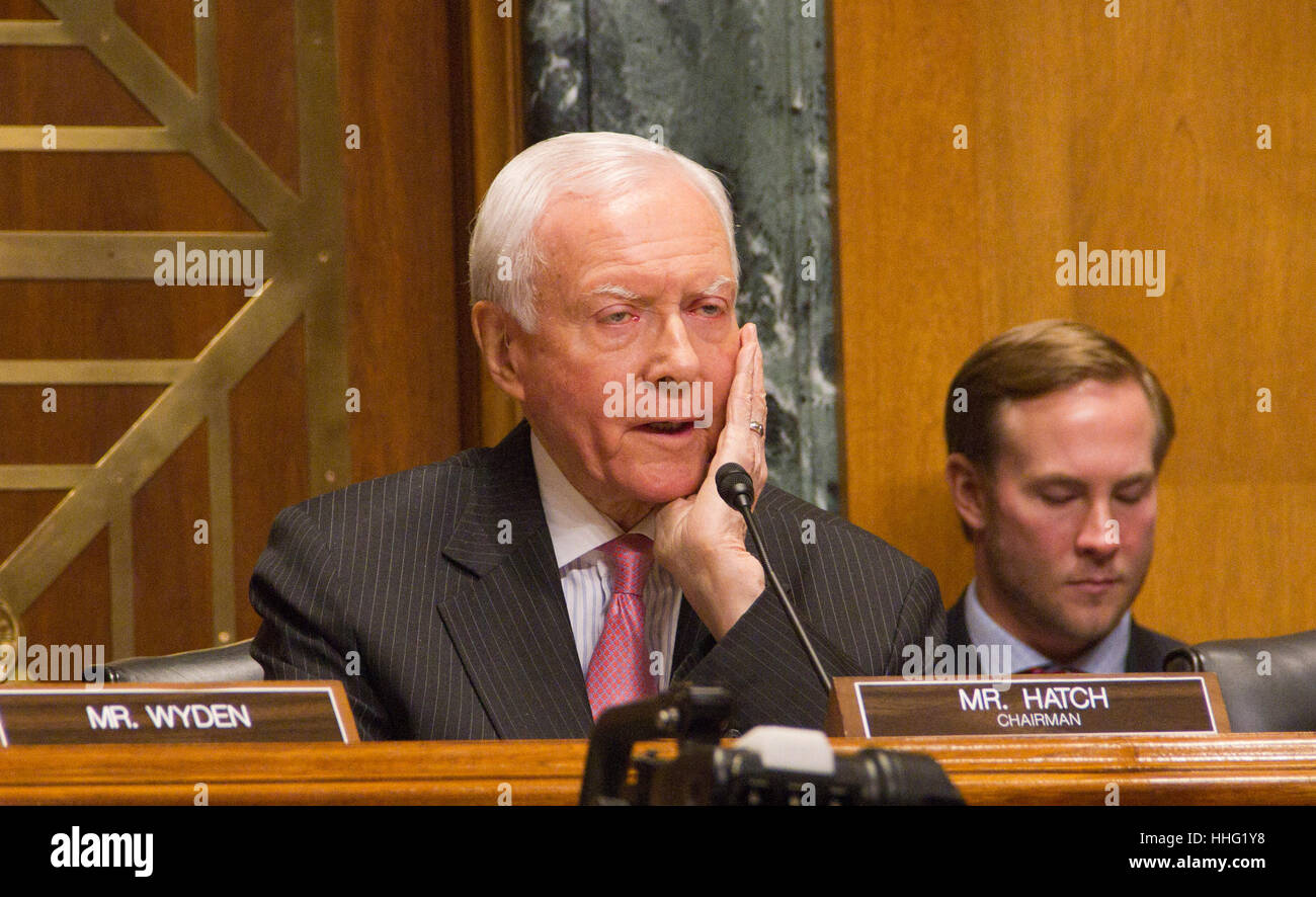 Washington, USA. 19th Jan, 2017. Senator Orrin Hatch, a Republican from ...