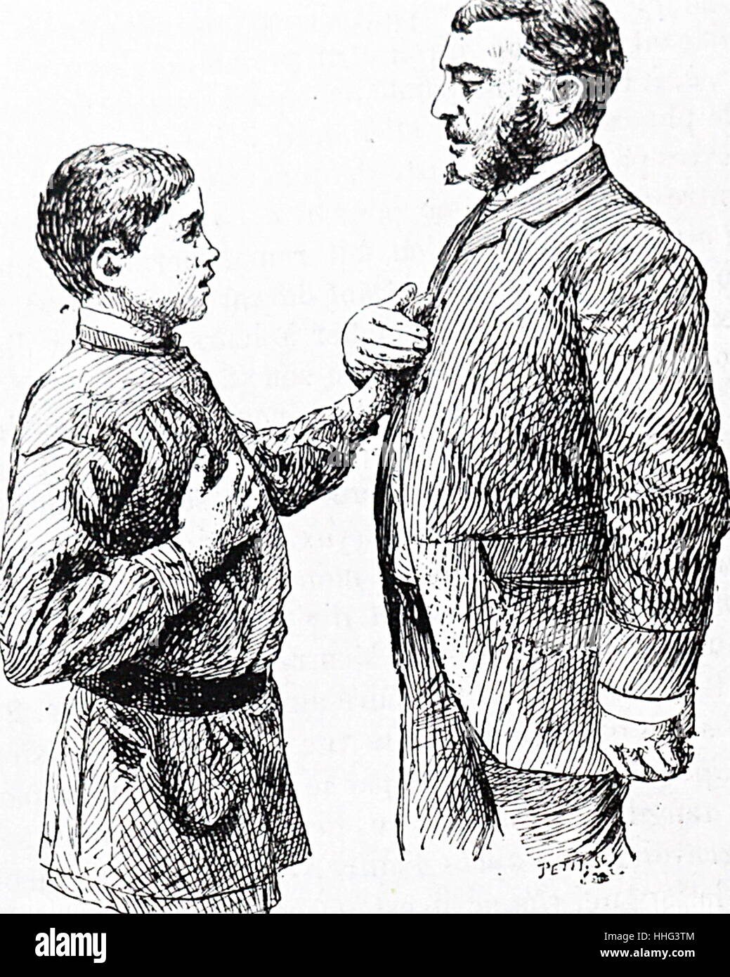 Illustration depicting the teaching of a deaf-mute child to speak, by ...