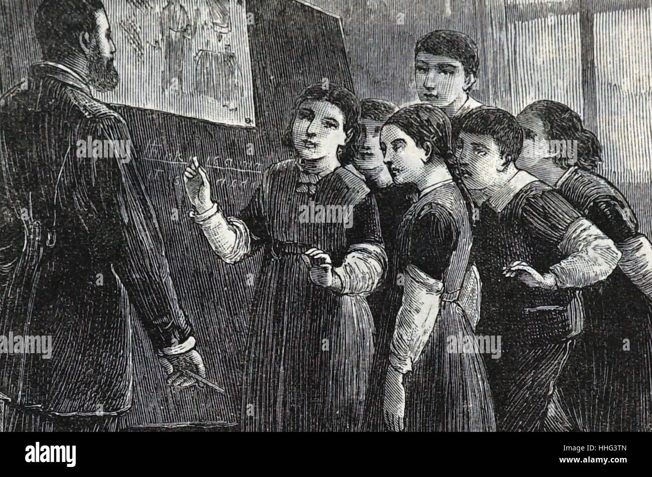 Illustration depicting children lip-reading during a lesson at the ...