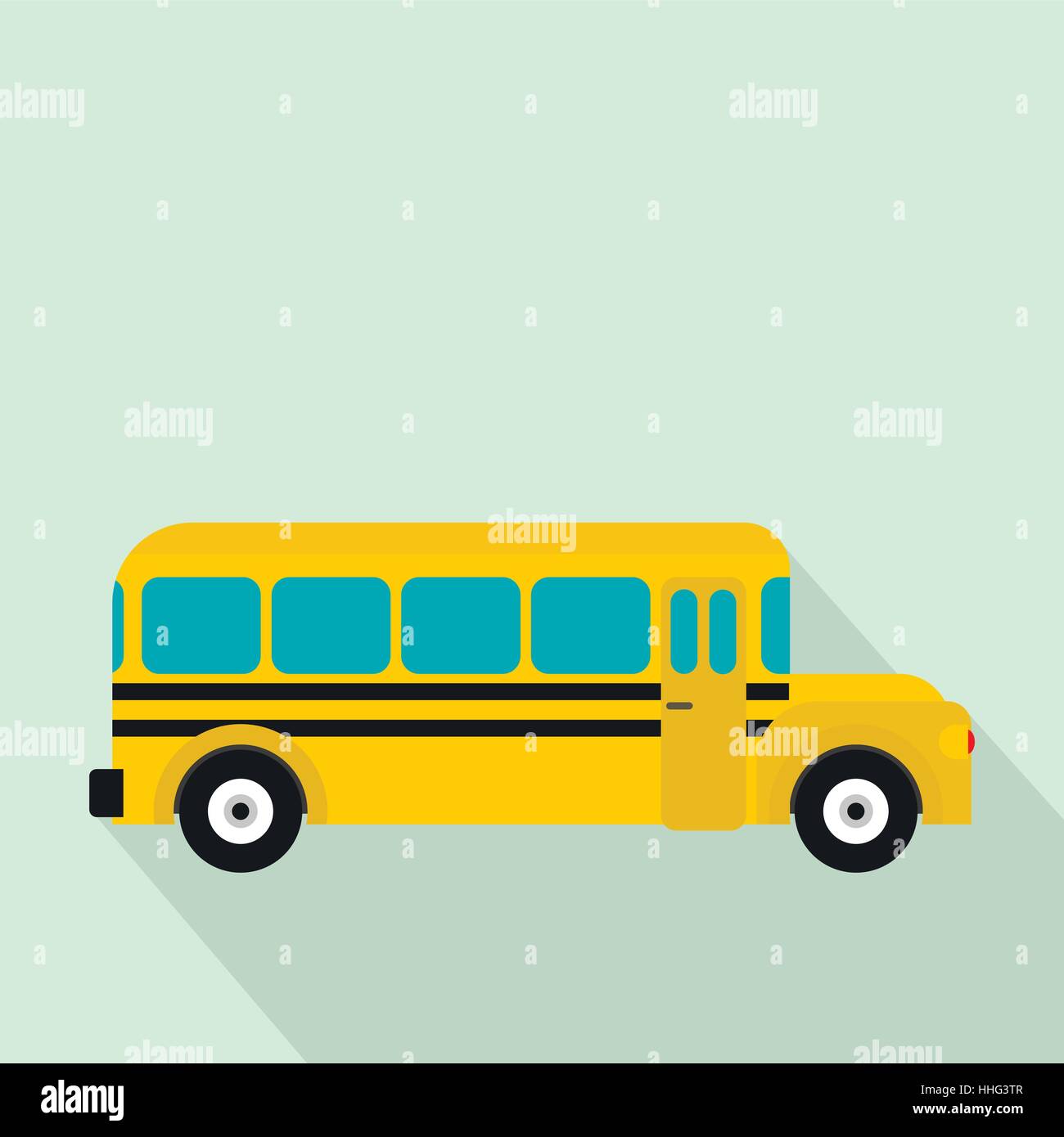 Yellow school bus icon, flat style Stock Vector Image & Art - Alamy