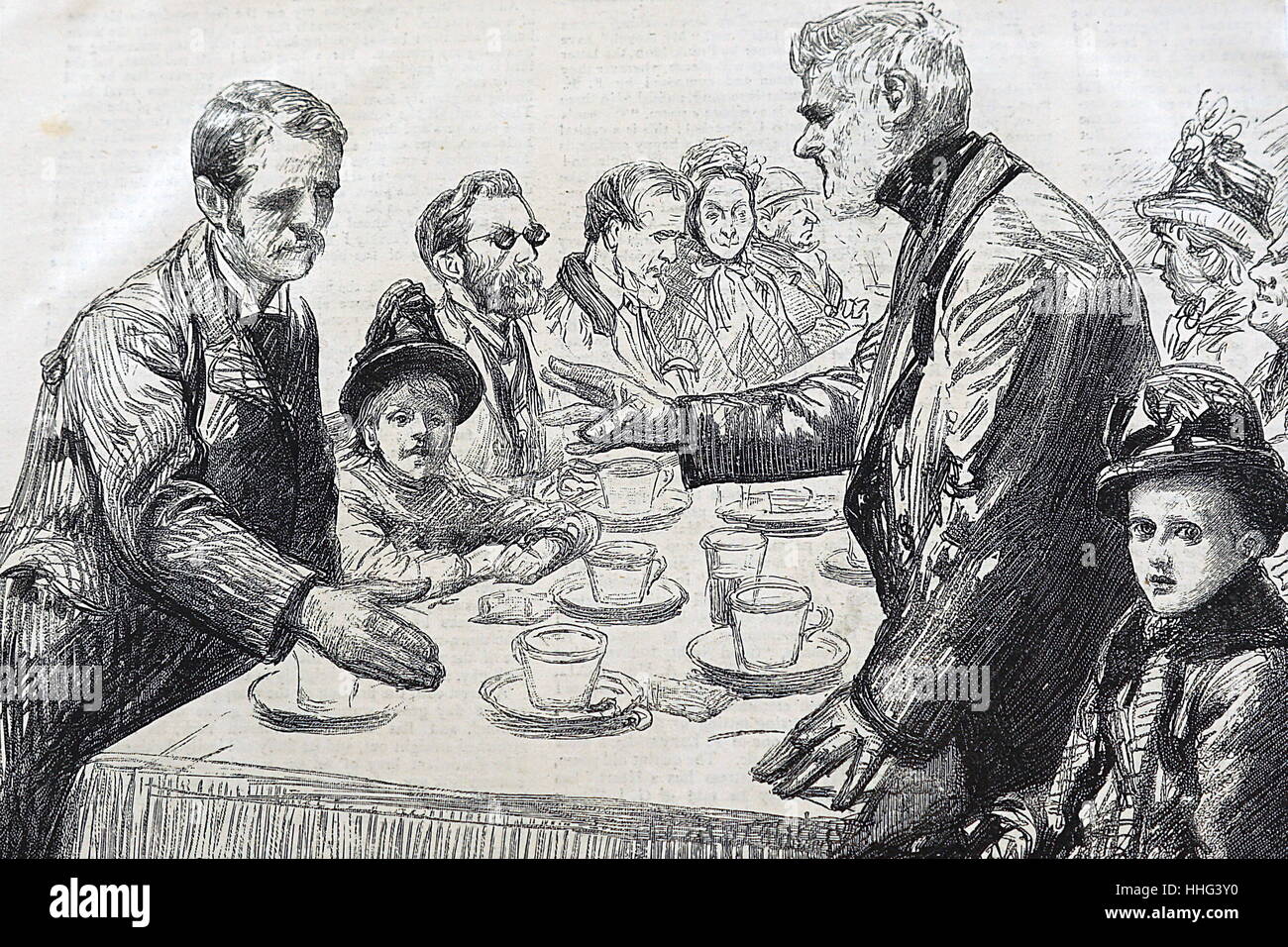 Illustration depicting blind guests arriving at St. Phillips Institute ...