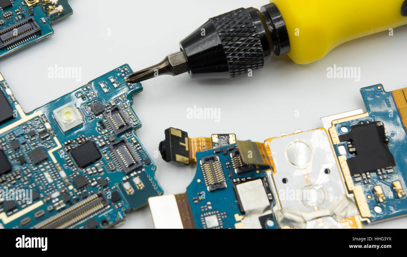 IC damage fix electronic broken Stock Photo - Alamy