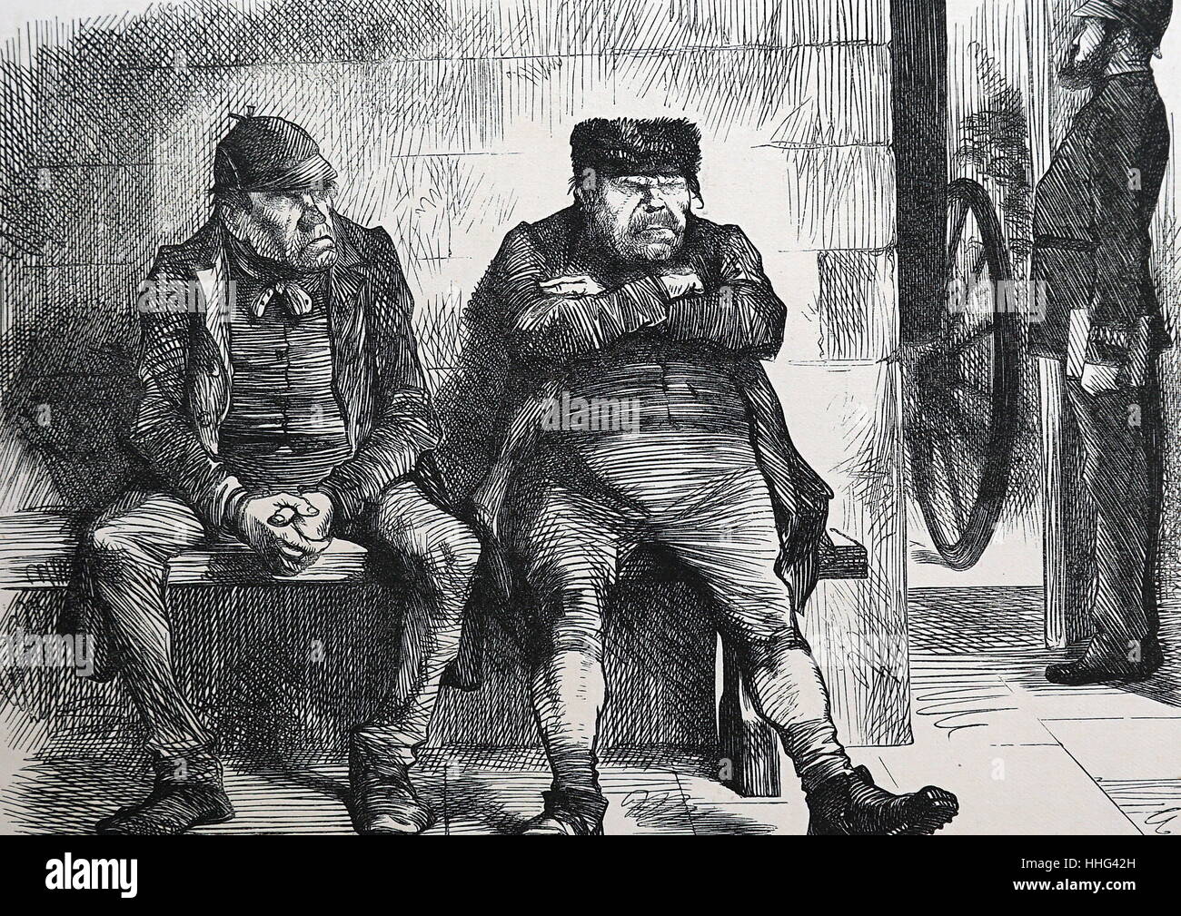 Illustration of two drunken men. Dated 19th Century Stock Photo - Alamy