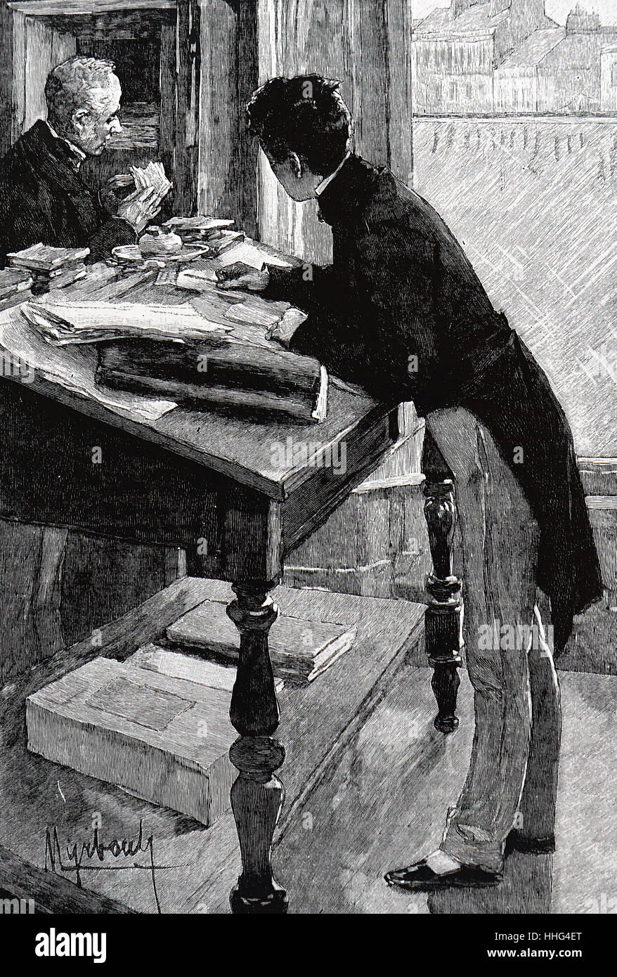 Bookkeeper or accountant struggling to complete accounts in a Paris ...