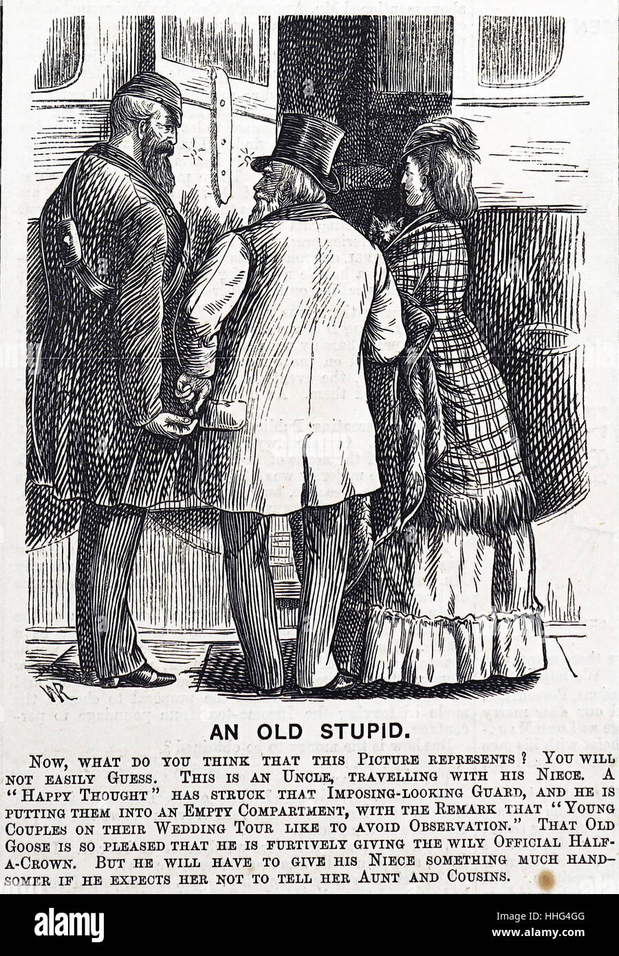 Punch cartoon 1871 depicting a conversation between a railway guard and ...