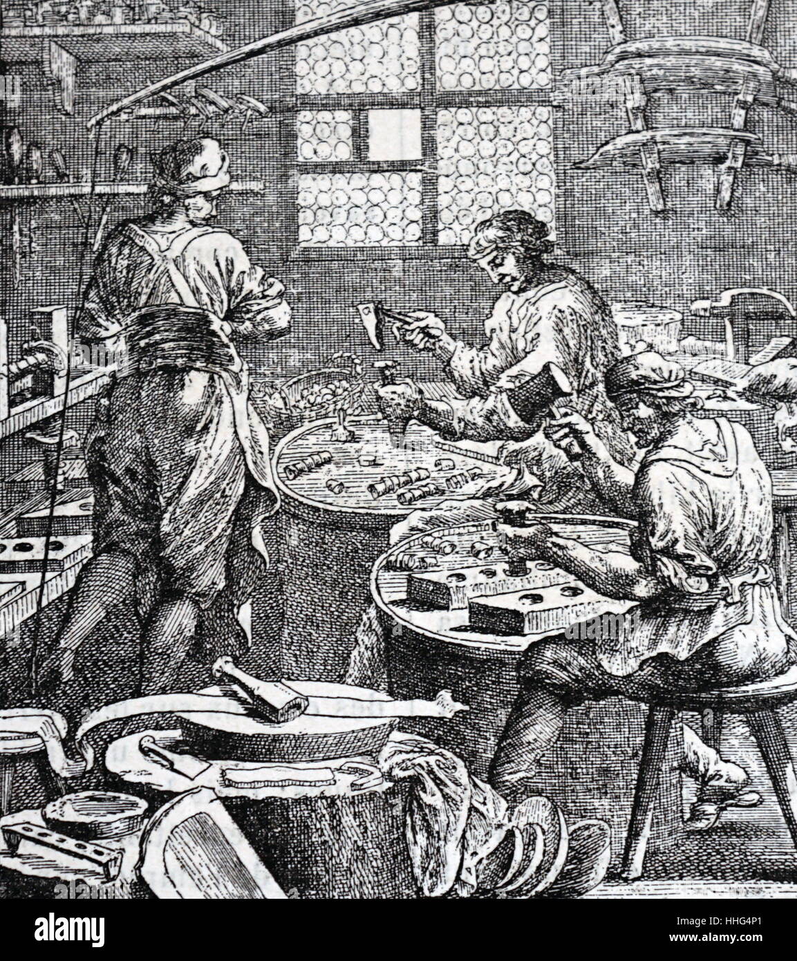 Thimble-maker's workshop. Dated 1698 Stock Photo - Alamy