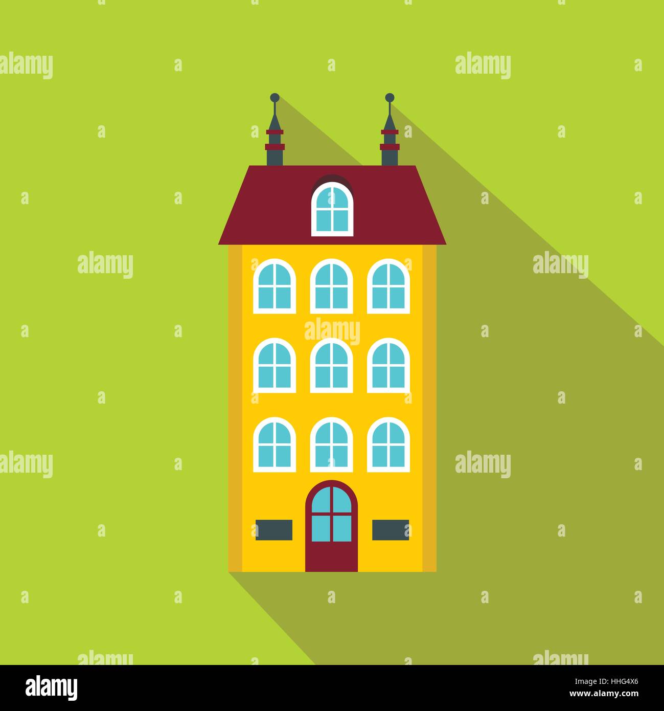 House with three floors icon, flat style Stock Vector Image & Art - Alamy