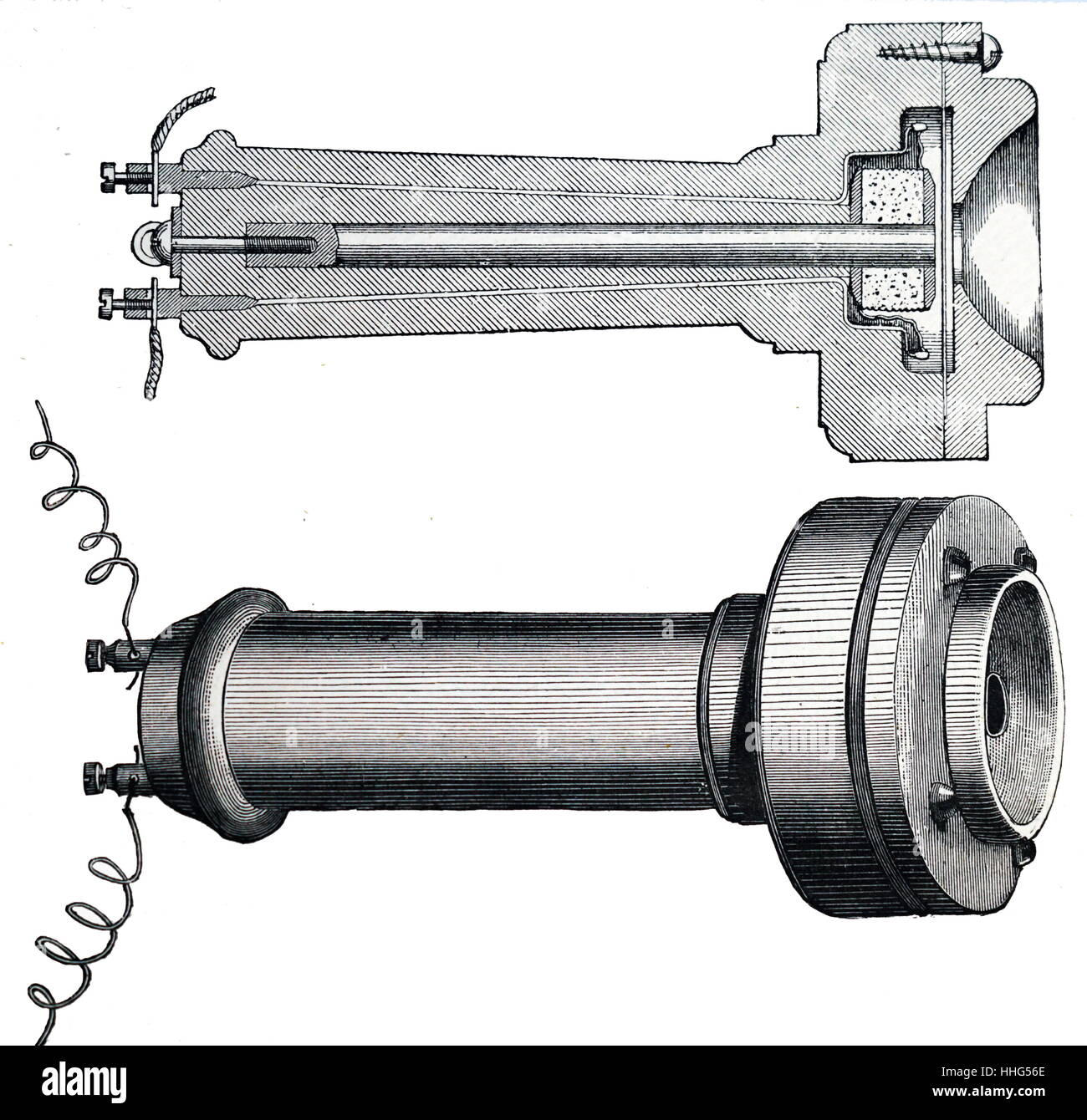 Detailed section and exterior view of Bell's Telephone. Alexander ...