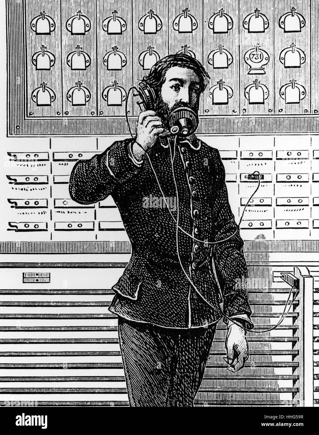 Telephone operator Black and White Stock Photos & Images - Alamy